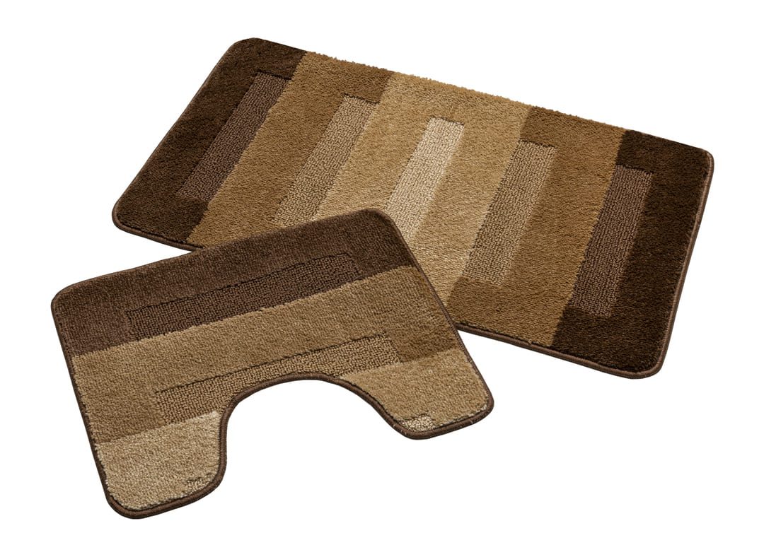 Badmat set bruintinten - Onlinemattenshop